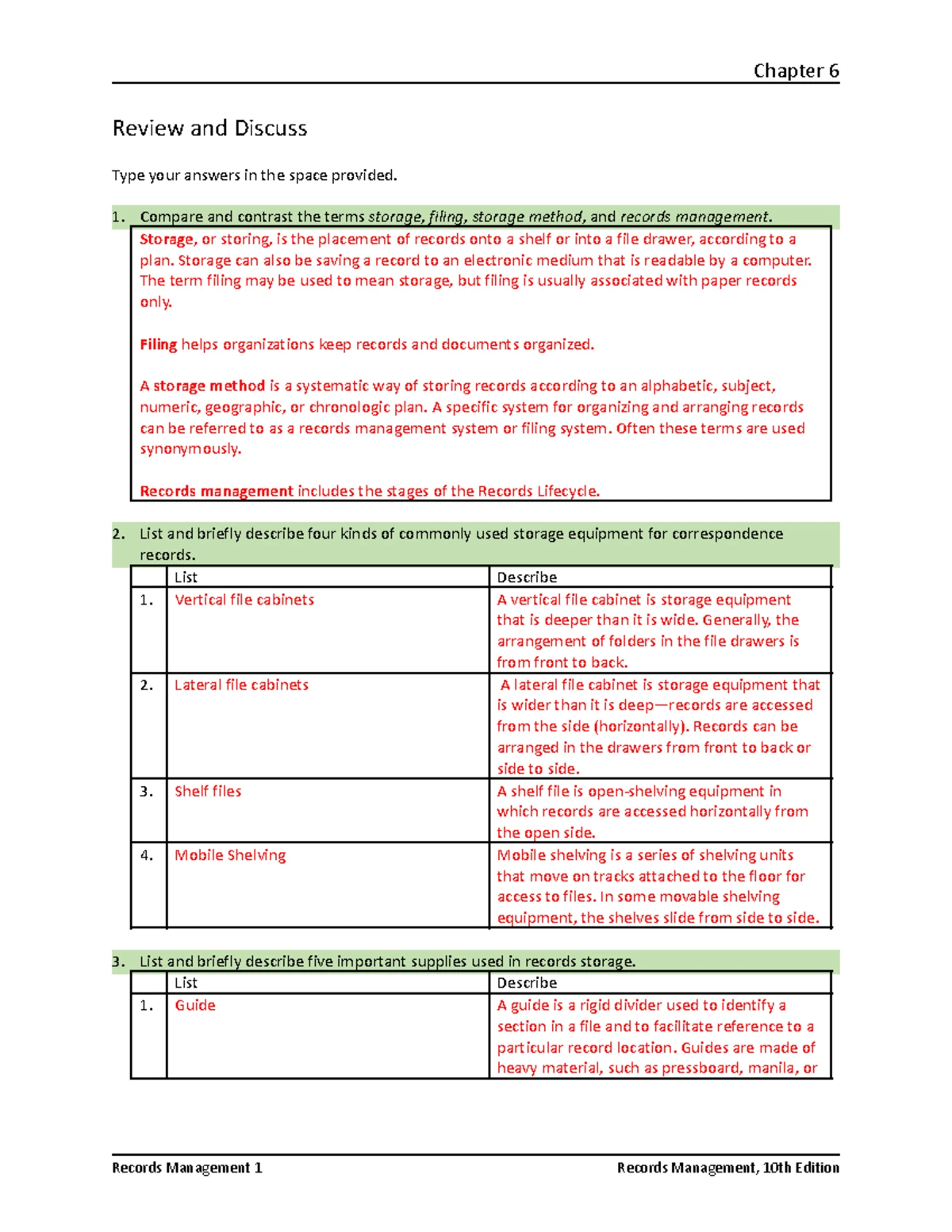 Module 3 Chapter 3 Review and Discuss Questions - Chapter 3 Review and Discuss Type your answers ...