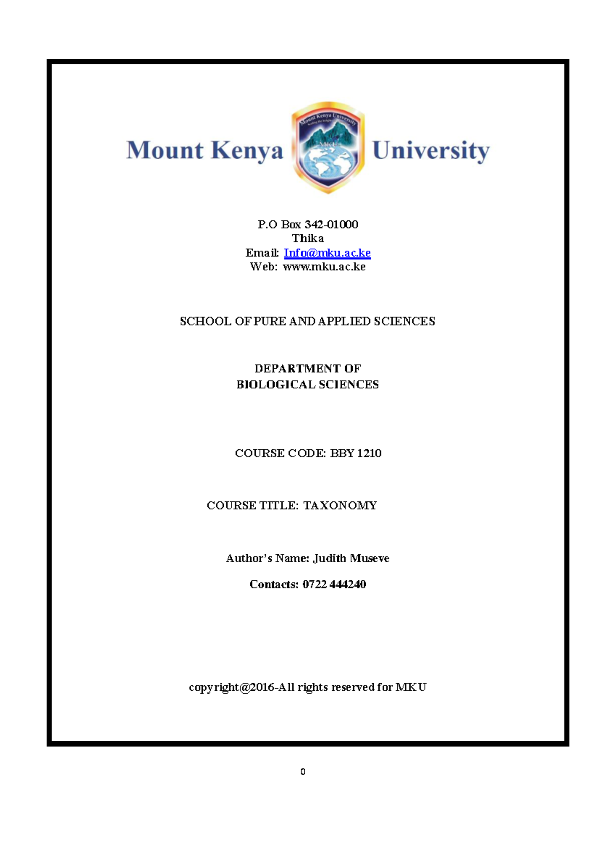 Taxonomy B 1210 Module: Final Exam Notes on Classification - Studocu