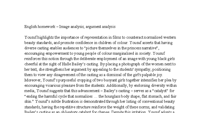English Homework: Image Argument Analysis on Representation in Film ...