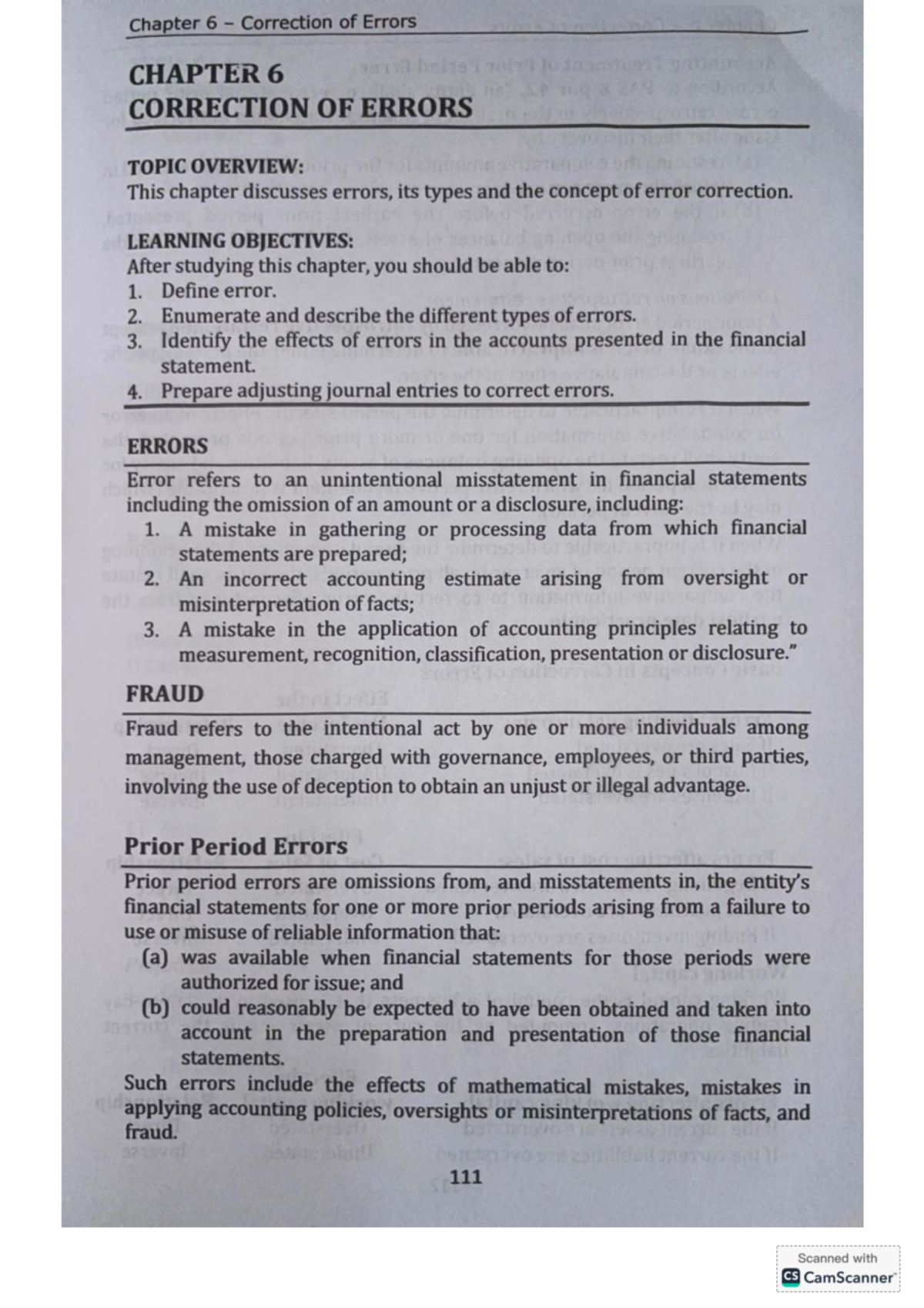 Chapter 6: Correction of Errors in Financial Statements - Studocu