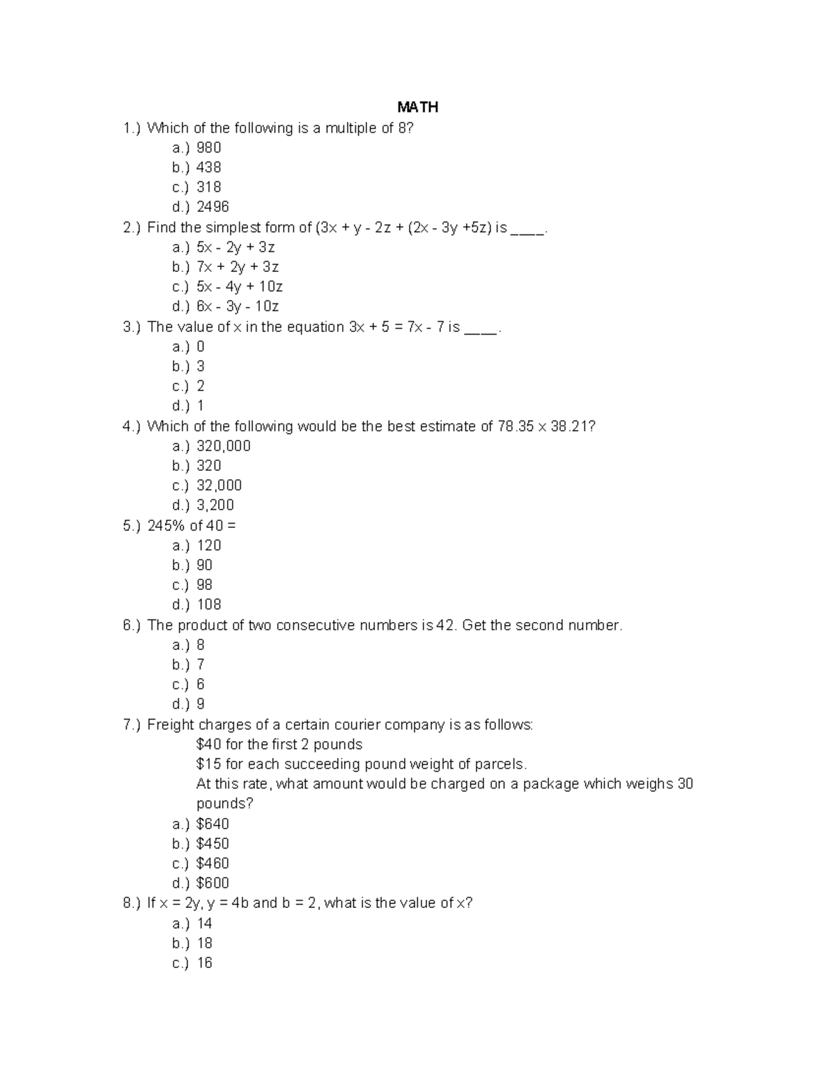SHS USTET Reviewer: Math, Science, English, Logic & HEKASI Questions ...