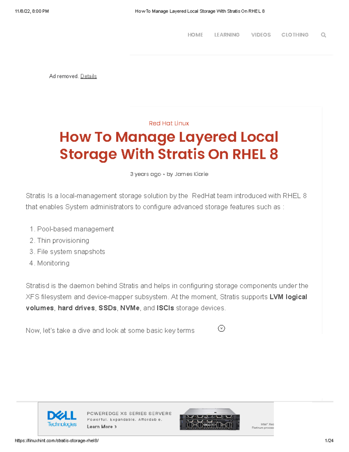How to Manage Layered Local Storage with Stratis on RHEL 8 - Studocu