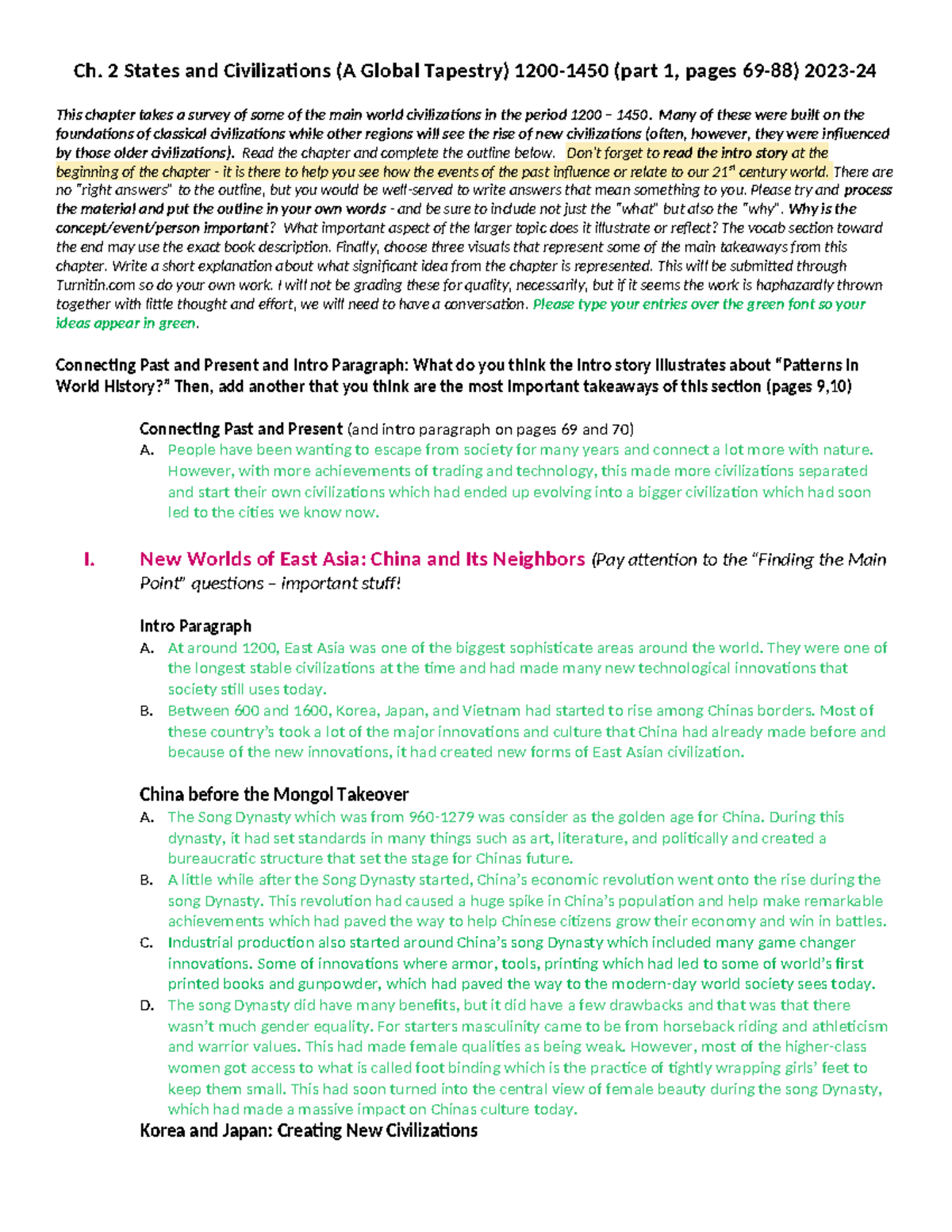 Ch. 2.1 States & Civilizations: Global Tapestry 1200-1450 (23-24) Notes ...