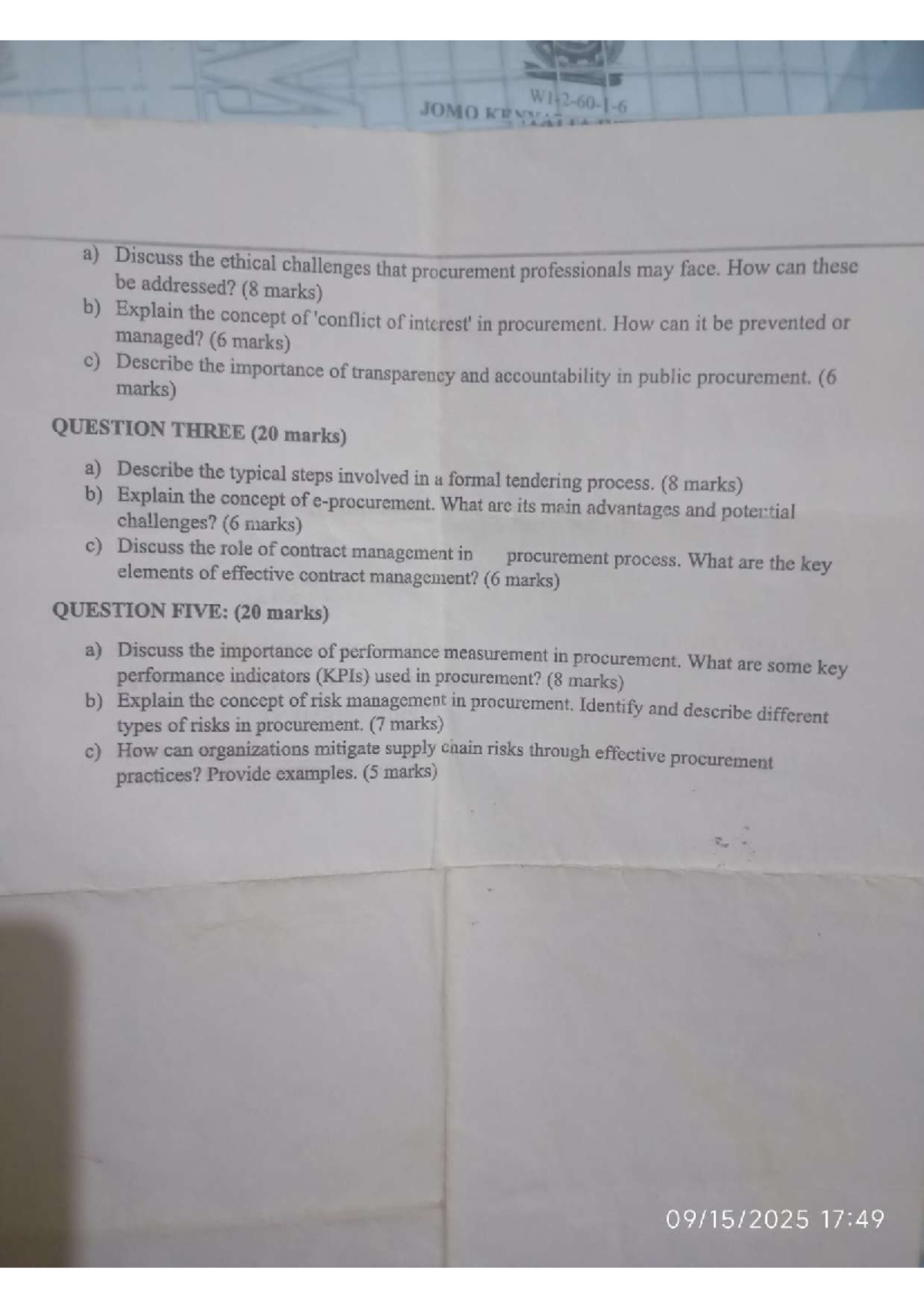 1000183475 - Ethical Challenges and Key Concepts in Procurement - Studocu