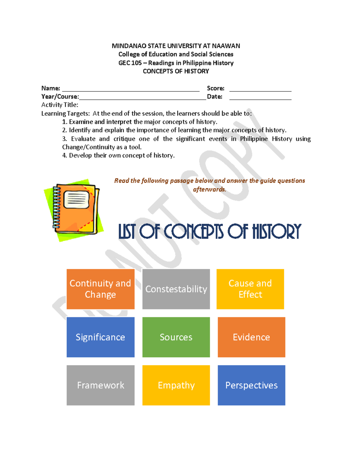 GEC 105 Module 1 Unit 2: Key Concepts of Philippine History - Studocu