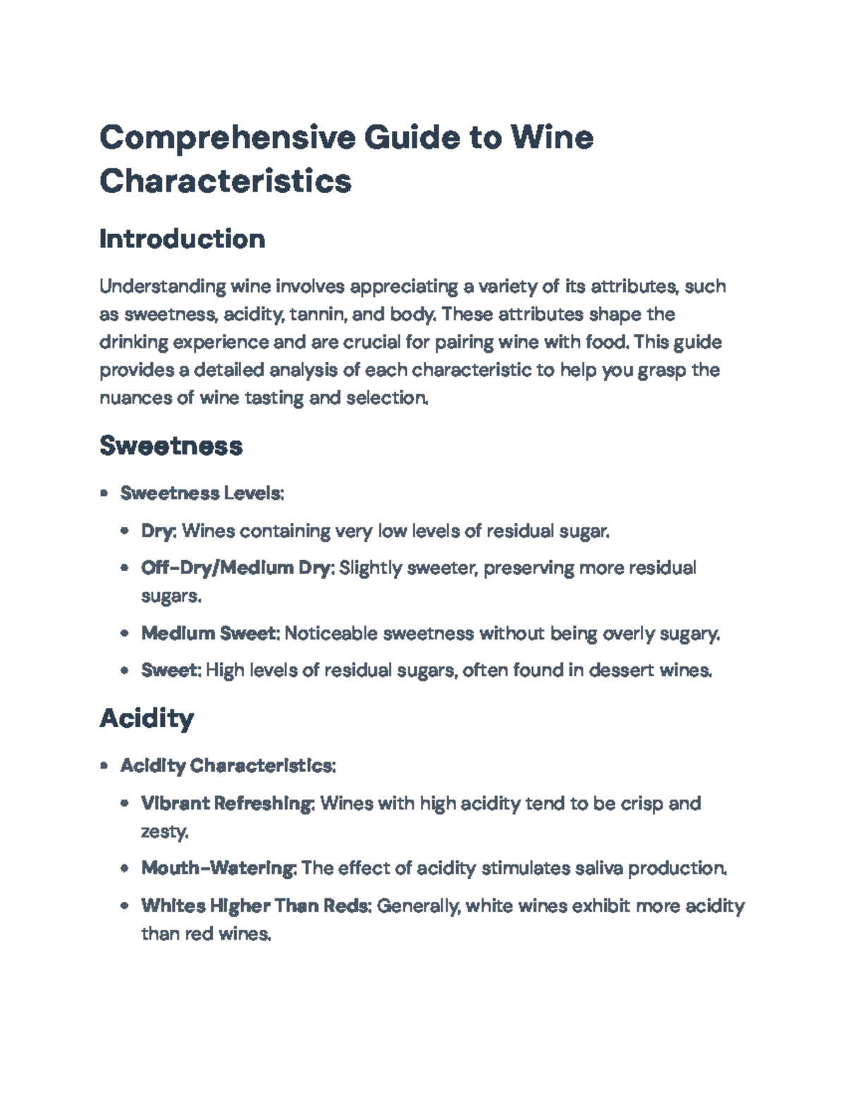 Comprehensive Guide to Wine Characteristics and Tasting Techniques ...
