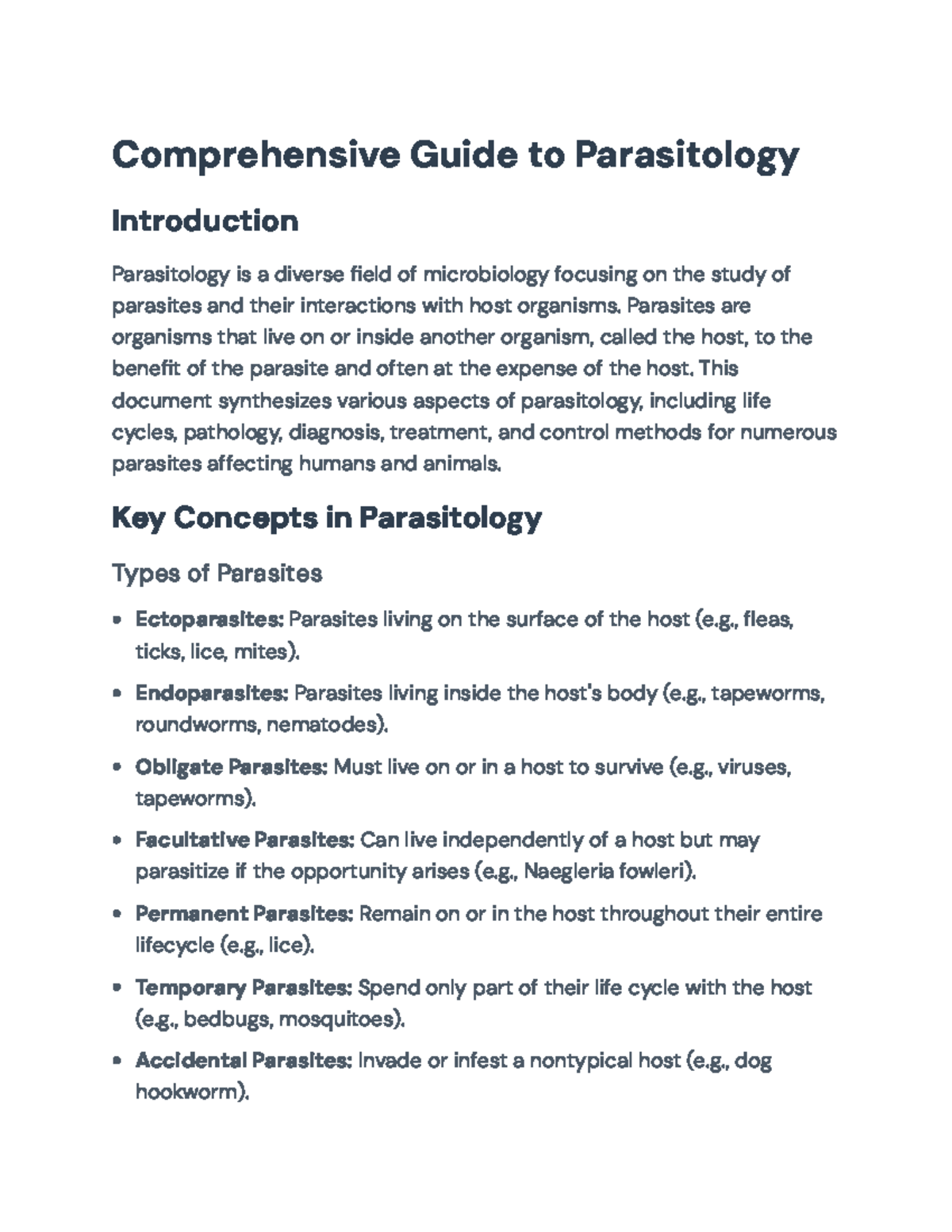 Comprehensive Guide to Parasitology: Life Cycles, Pathology, and ...