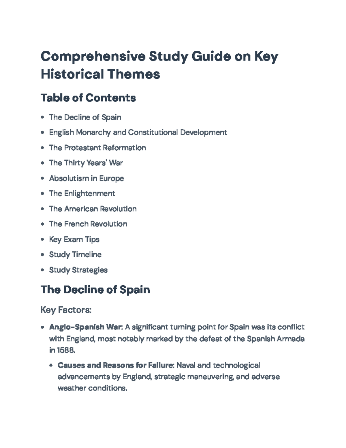 Comprehensive Study Guide: Key Historical Themes & Exam Tips ...