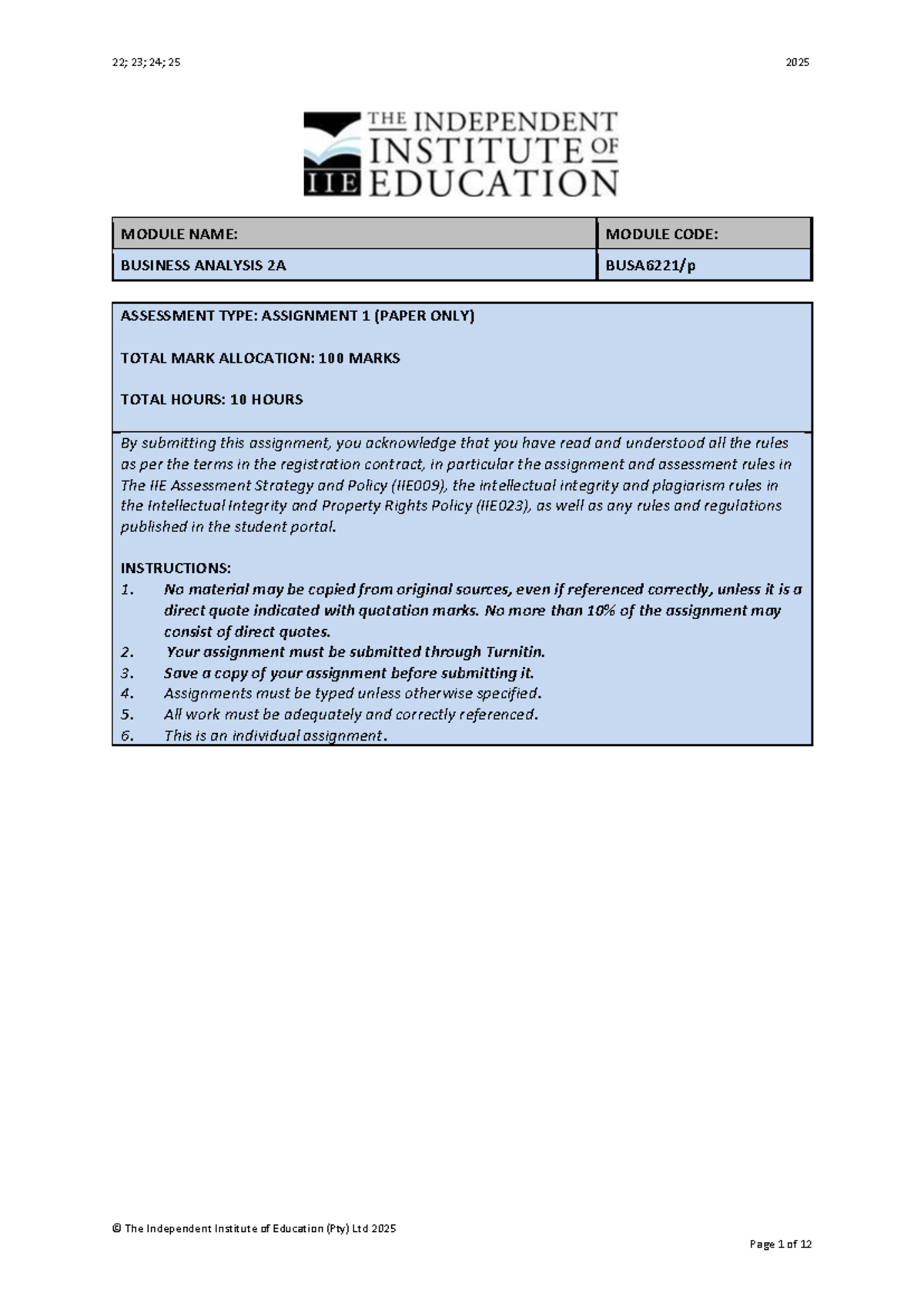 BUSA6221 - Business Analysis Assignment 1: Strategies for Illycaffè ...