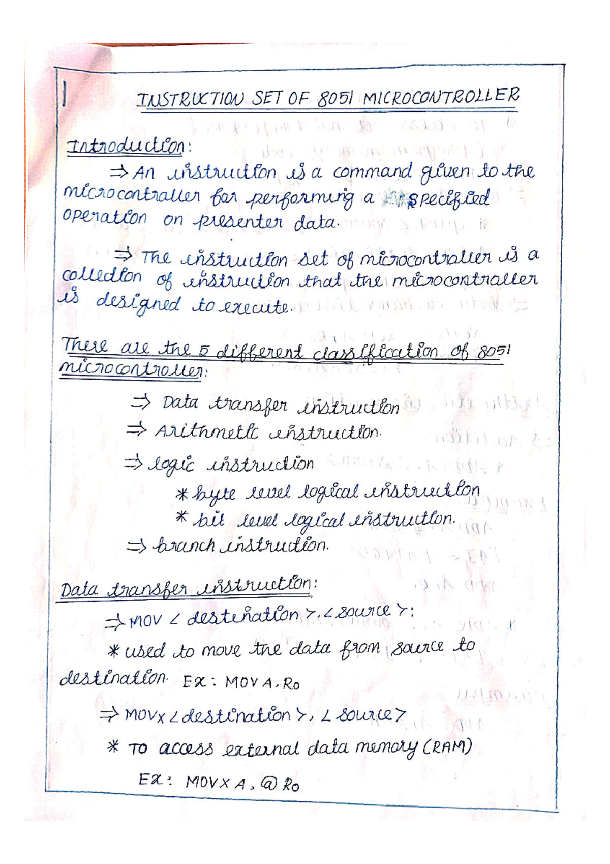 Instruction set 8051 - INSTRUCTION SET OF 8051 MICROCONTROLLER ...