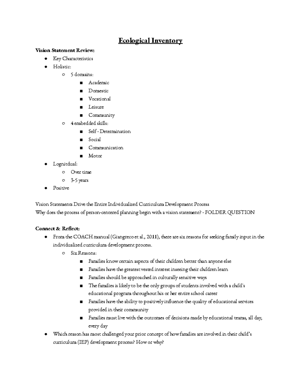 Ecological Inventory and Curriculum Development Process Overview ...