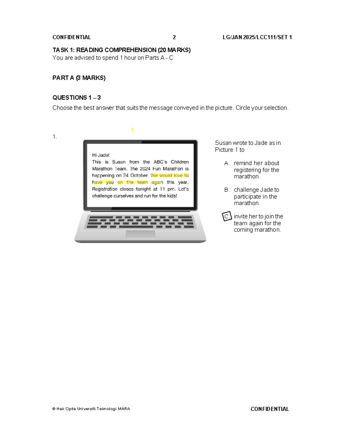 LCC Mock Test: Reading Comprehension & Short Story Tasks - Studocu