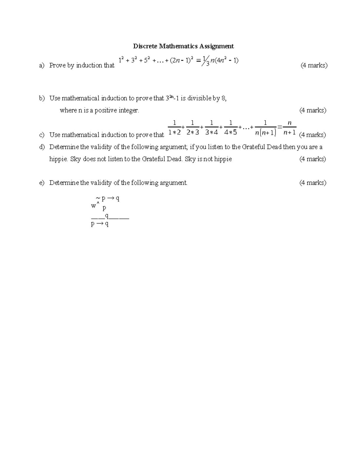 SMA 2100 J - it is good for sure - Discrete Mathematics Assignment a ...