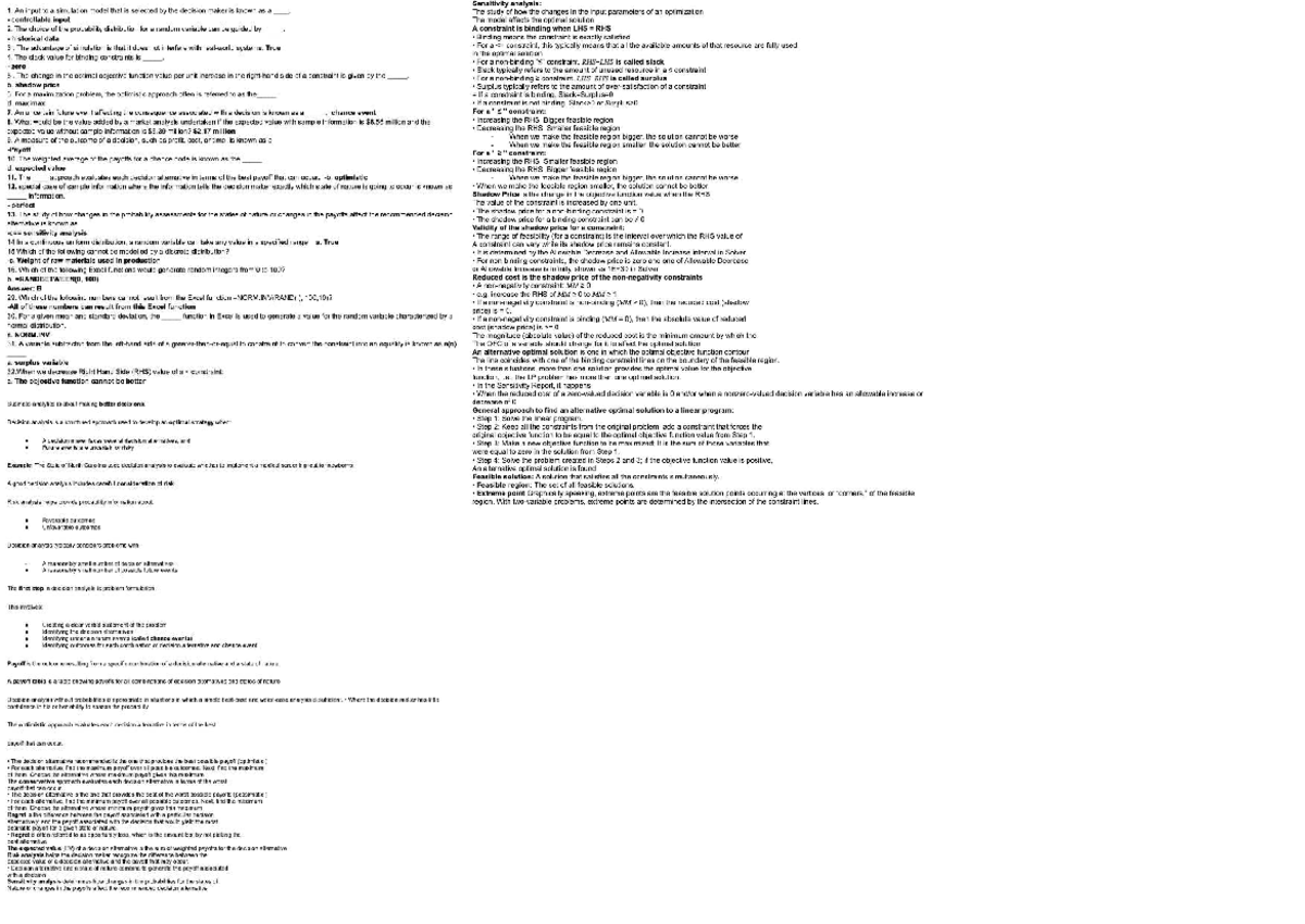 Sensitivity Analysis in Decision Making: Key Concepts and Applications ...