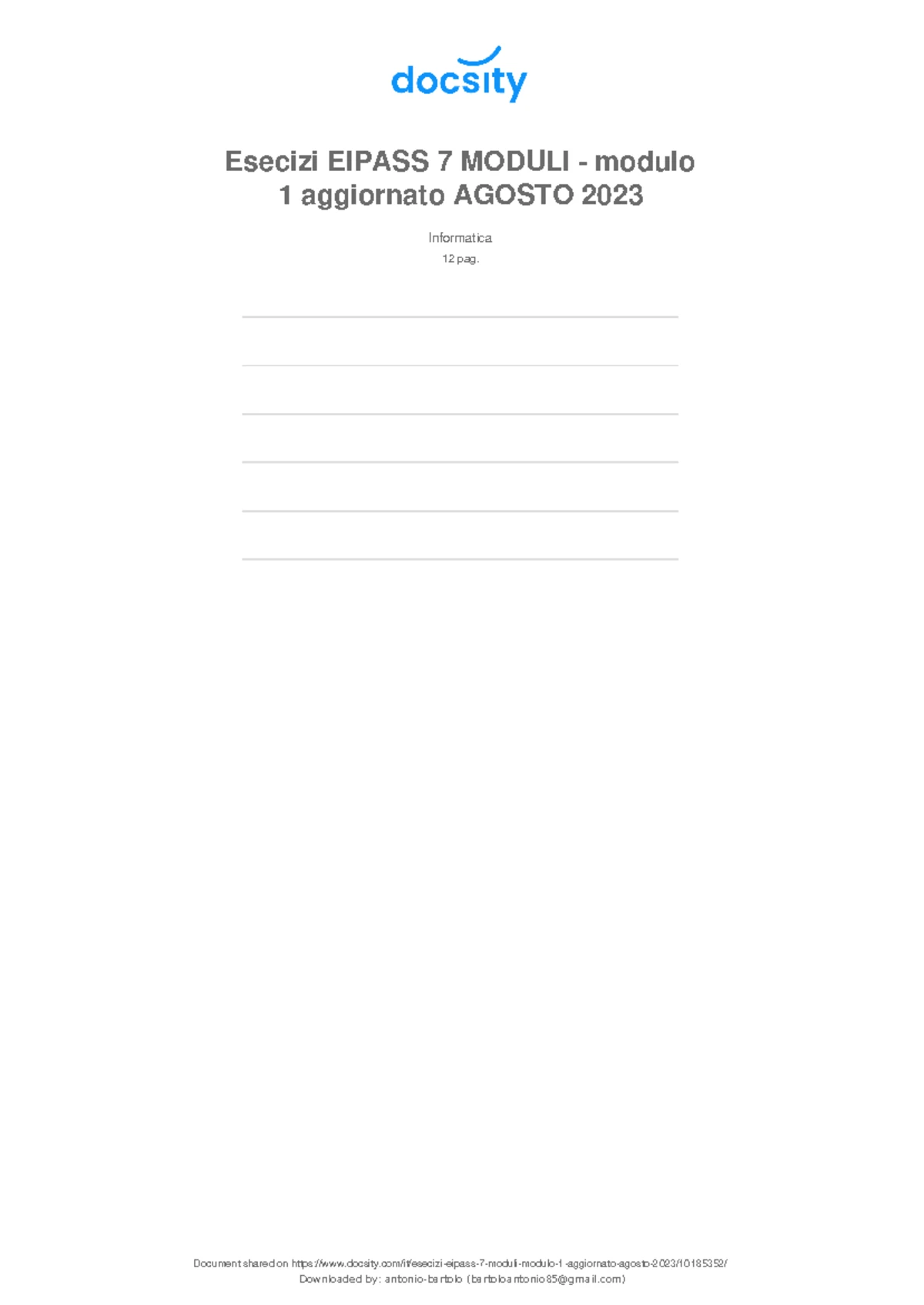 Eipass - Modulo 5 - Domande d'Esame e Risposte Word - Studocu