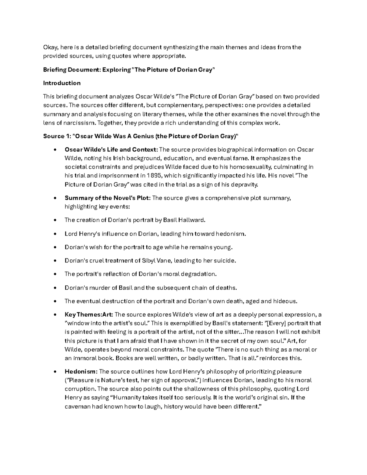 Oscar Wilde's "The Picture of Dorian Gray": A Thematic Analysis - Studocu