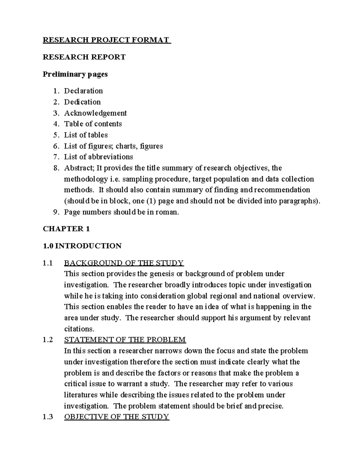 RESEARCH PROJECT FORMAT: Maureen 2 - ICT Guidelines and Structure - Studocu