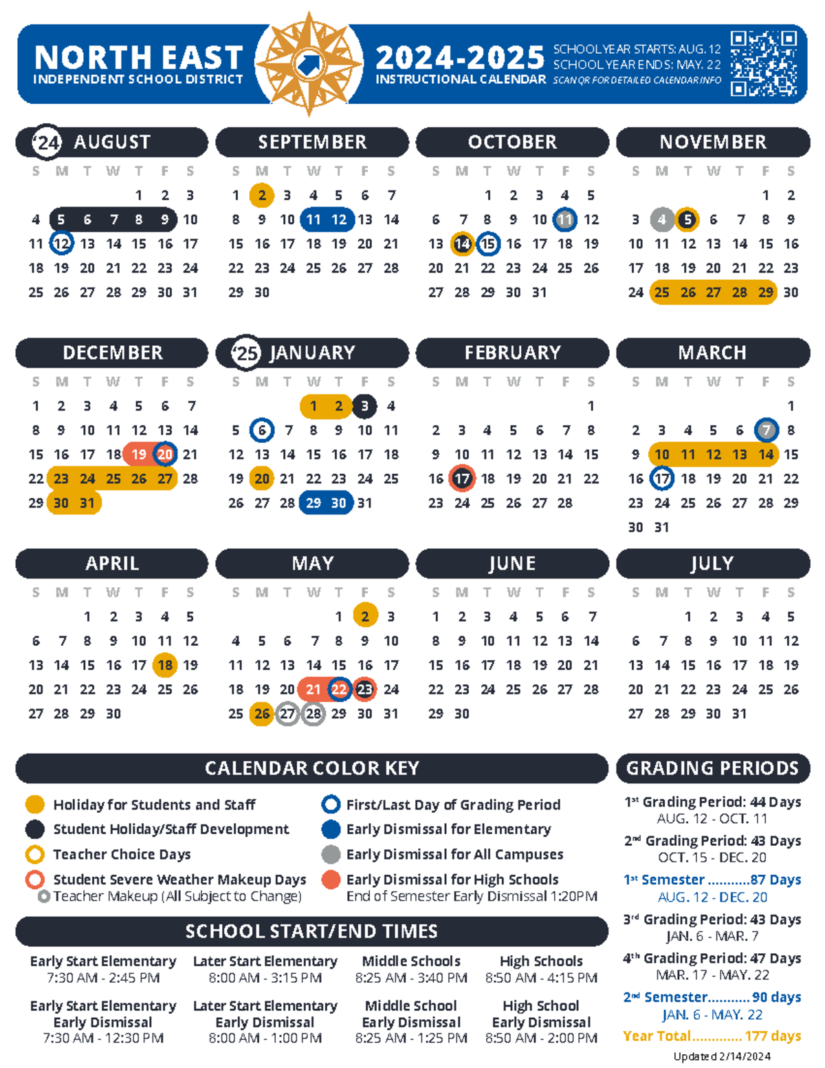 2024-25 Instructional-Calendar - AUGUST S M T W T F S 1 2 3 4 5 6 7 8 9 ...