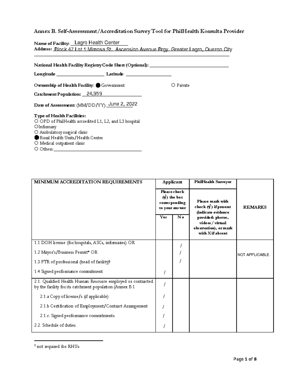 PhilHealth Konsulta Provider Survey Tool - Annex B Documentation - Studocu