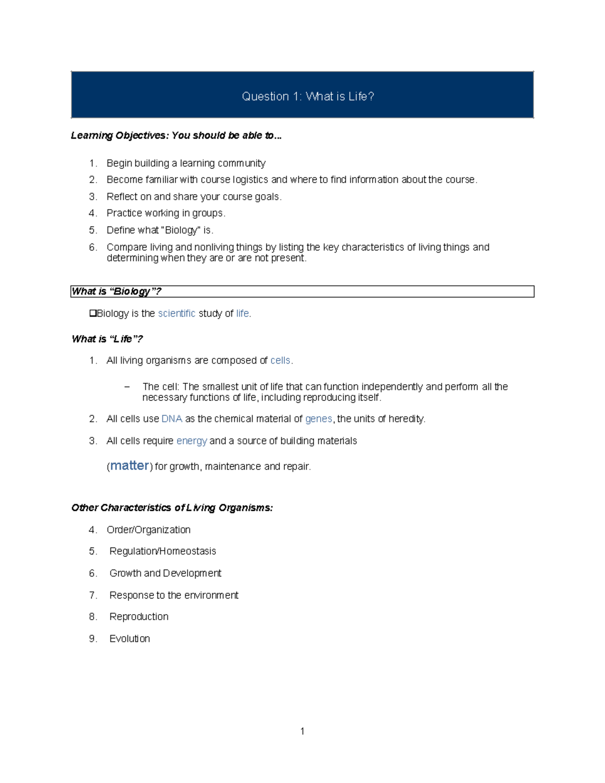 Final Exam Study Guide for Course XYZ: Key Concepts on Life - Studocu