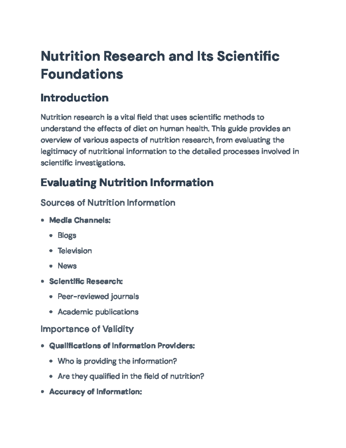 Nutrition Research and Its Scientific Foundations: A Comprehensive ...