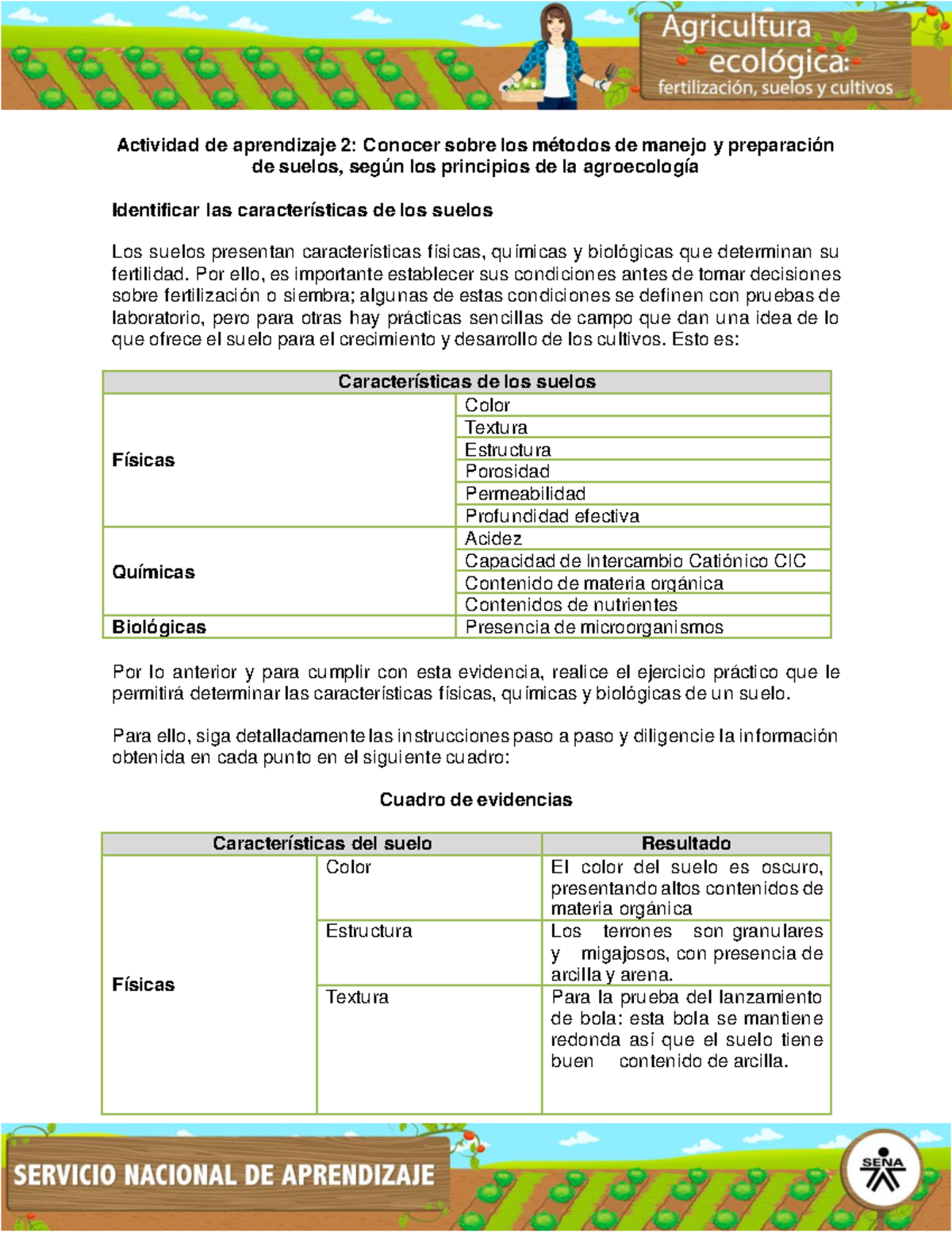 Identificación de Características de Suelos: Ejercicio Práctico AGRO 101 - Studocu