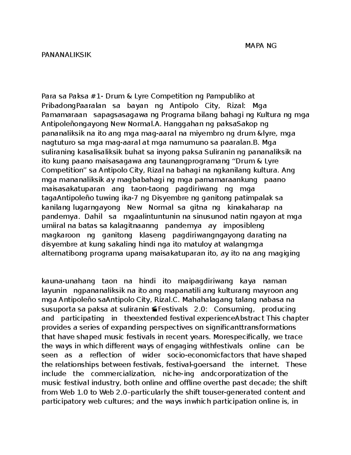 Document - Summary Pagbasa at Pagsusuri ng Iba't Ibang teksto Tungo sa ...
