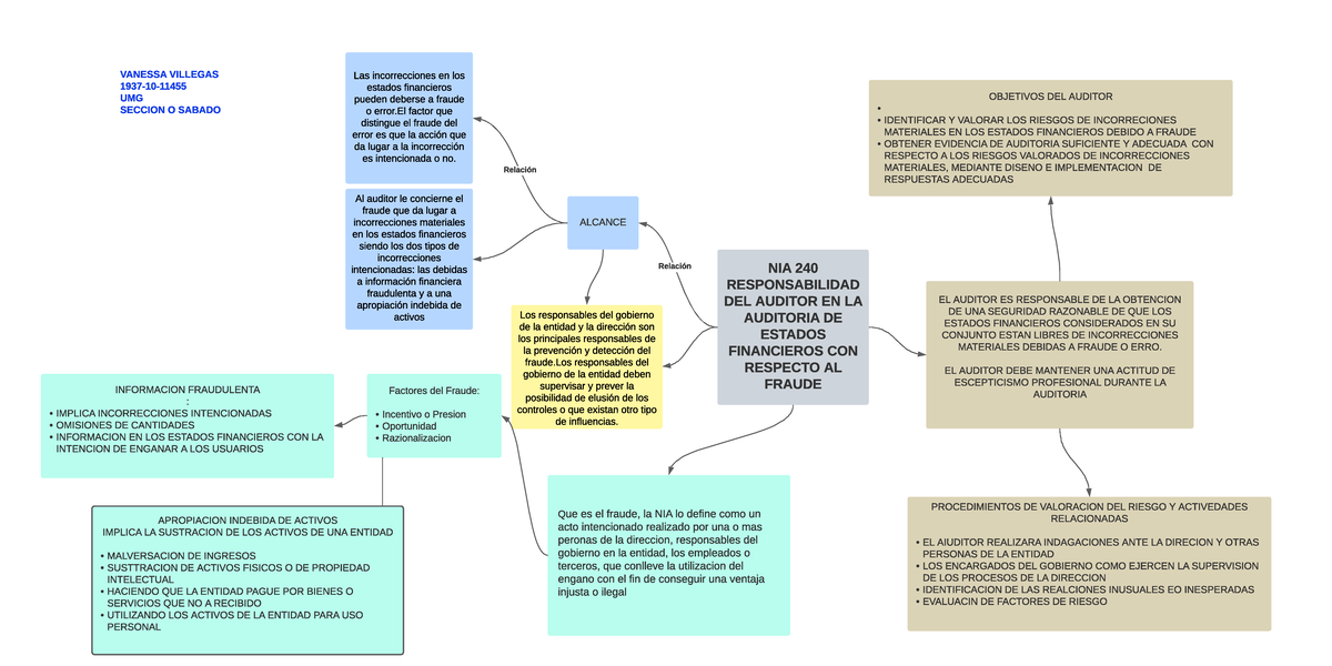 MAPA Conceptual NIA 240 - NIA 240 RESPONSABILIDAD DEL AUDITOR EN LA ...
