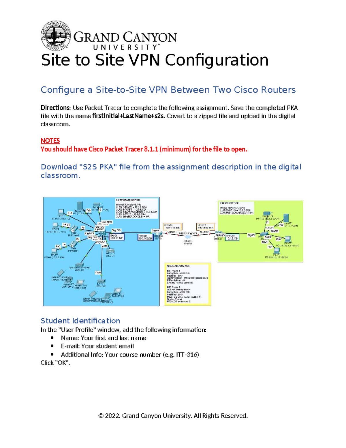 ITT-316 Final Exam: Site-to-Site VPN Configuration Guide - Studocu