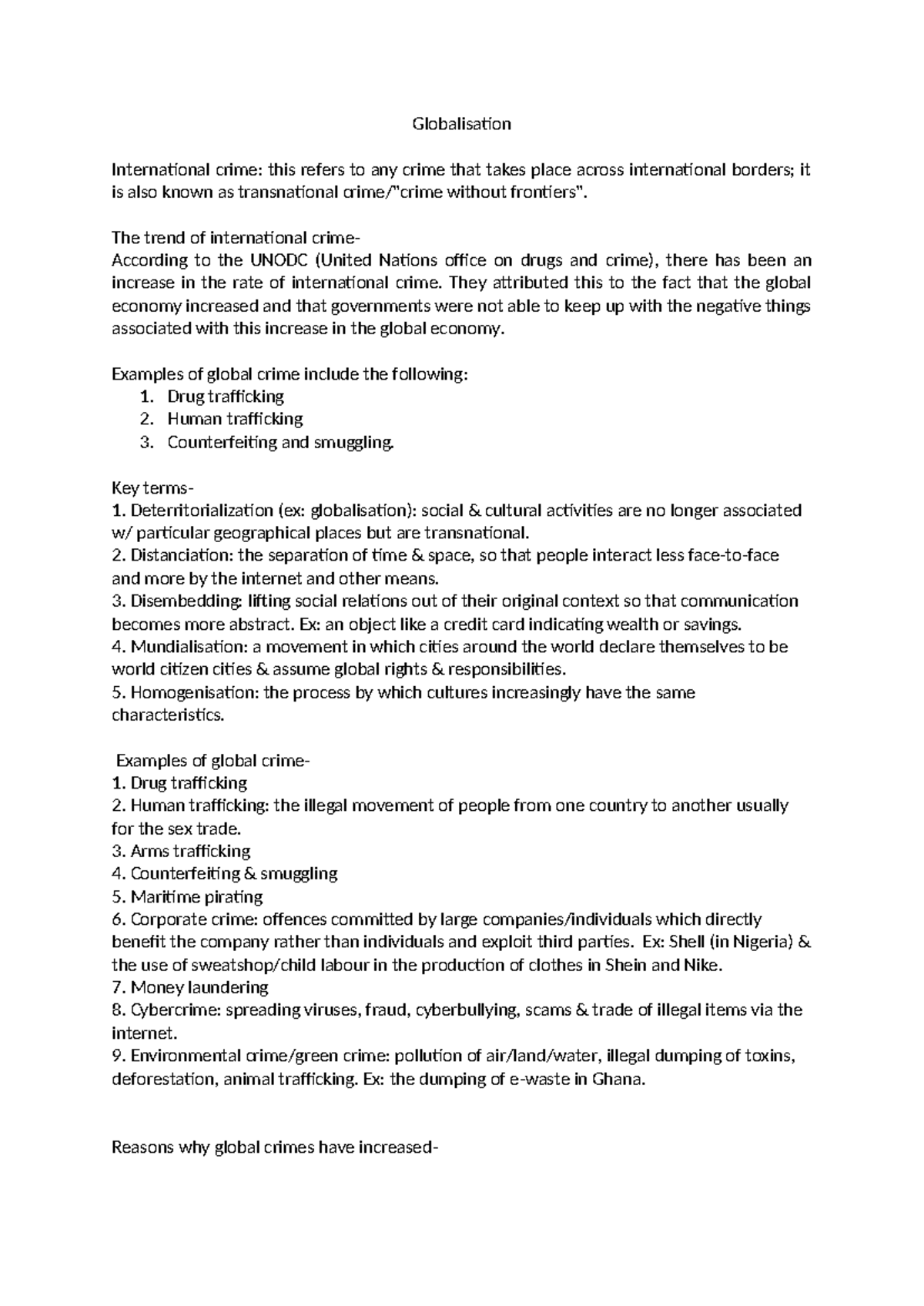 Globalisation and International Crime: Insights and Implications - 9699 ...