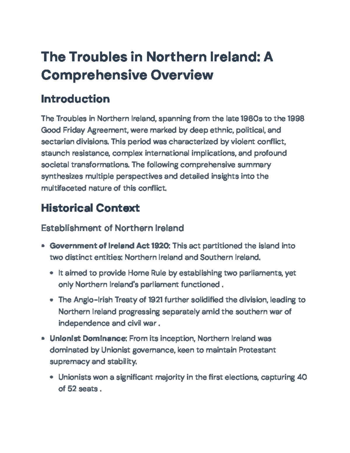 The Troubles in Northern Ireland: Key Events & Political Dynamics ...