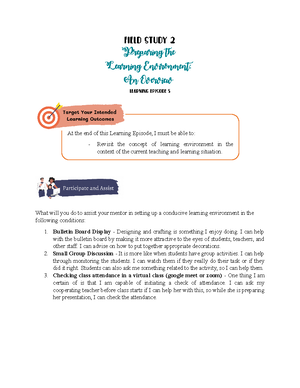 FS 1 EP 8 - Field Study 1 Episode 8 - LEARNING EPISODE 8: Close ...