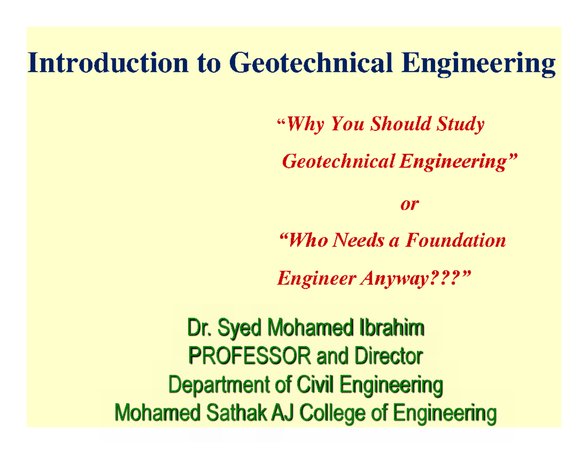 Geotechnical Engineering Overview: Key Concepts & Projects - Studocu