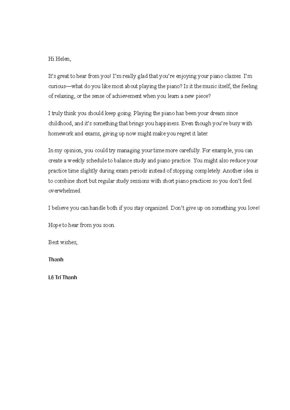 TEST 4 - English Writing Tips for Balancing Piano & Studies - Studocu