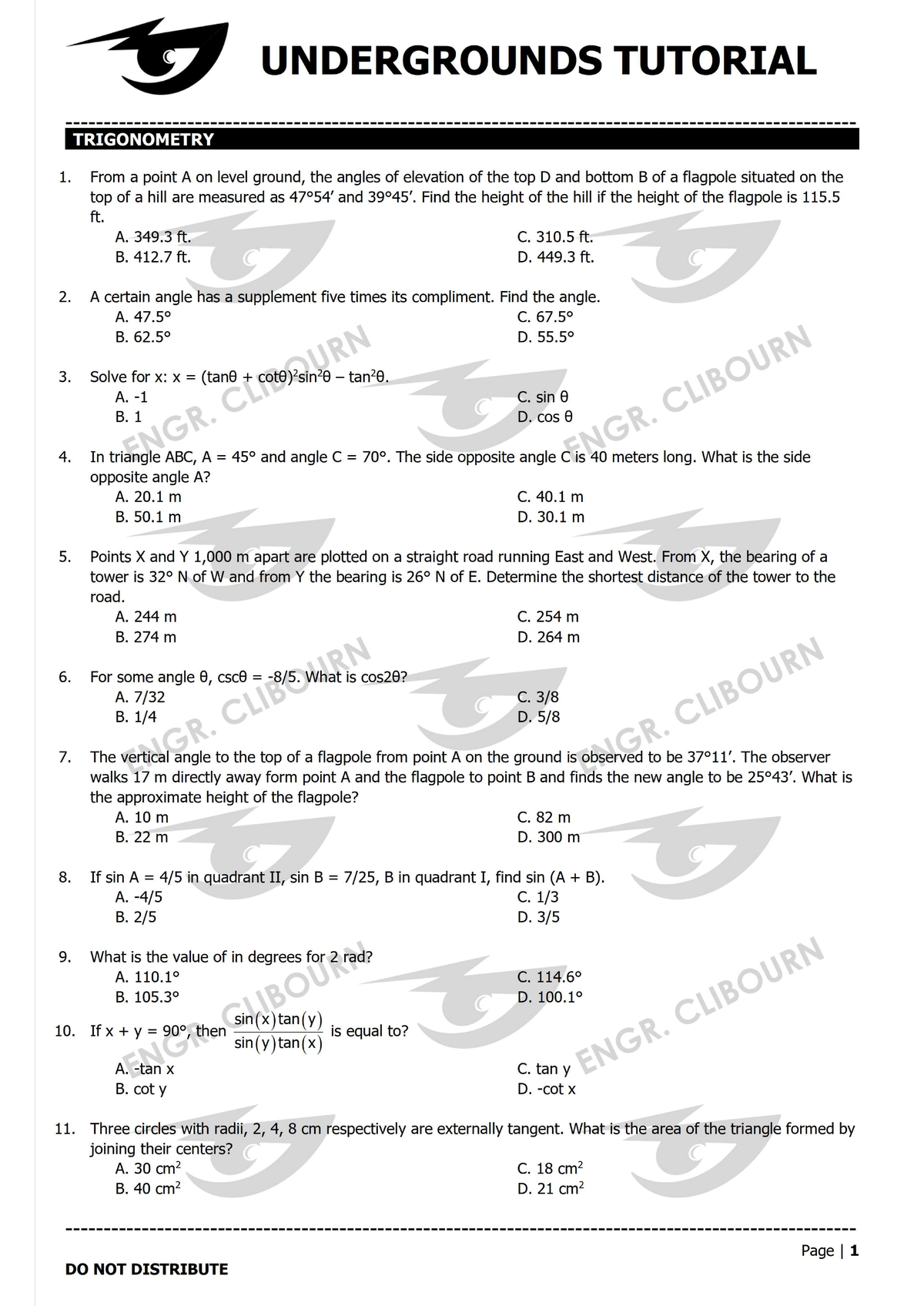 EE-08: Comprehensive Trigonometry Review Guide - Studocu