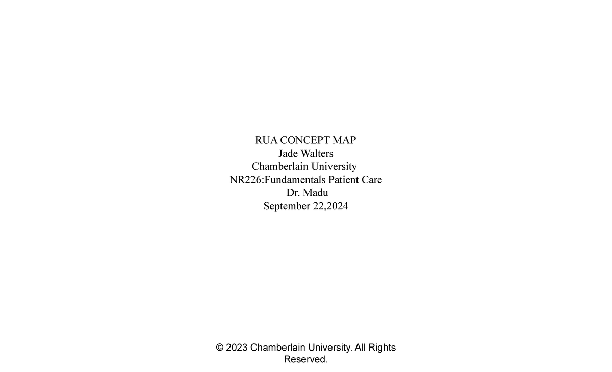 NR226 RUA Concept Map: Patient Care Assessment & Interventions - Studocu