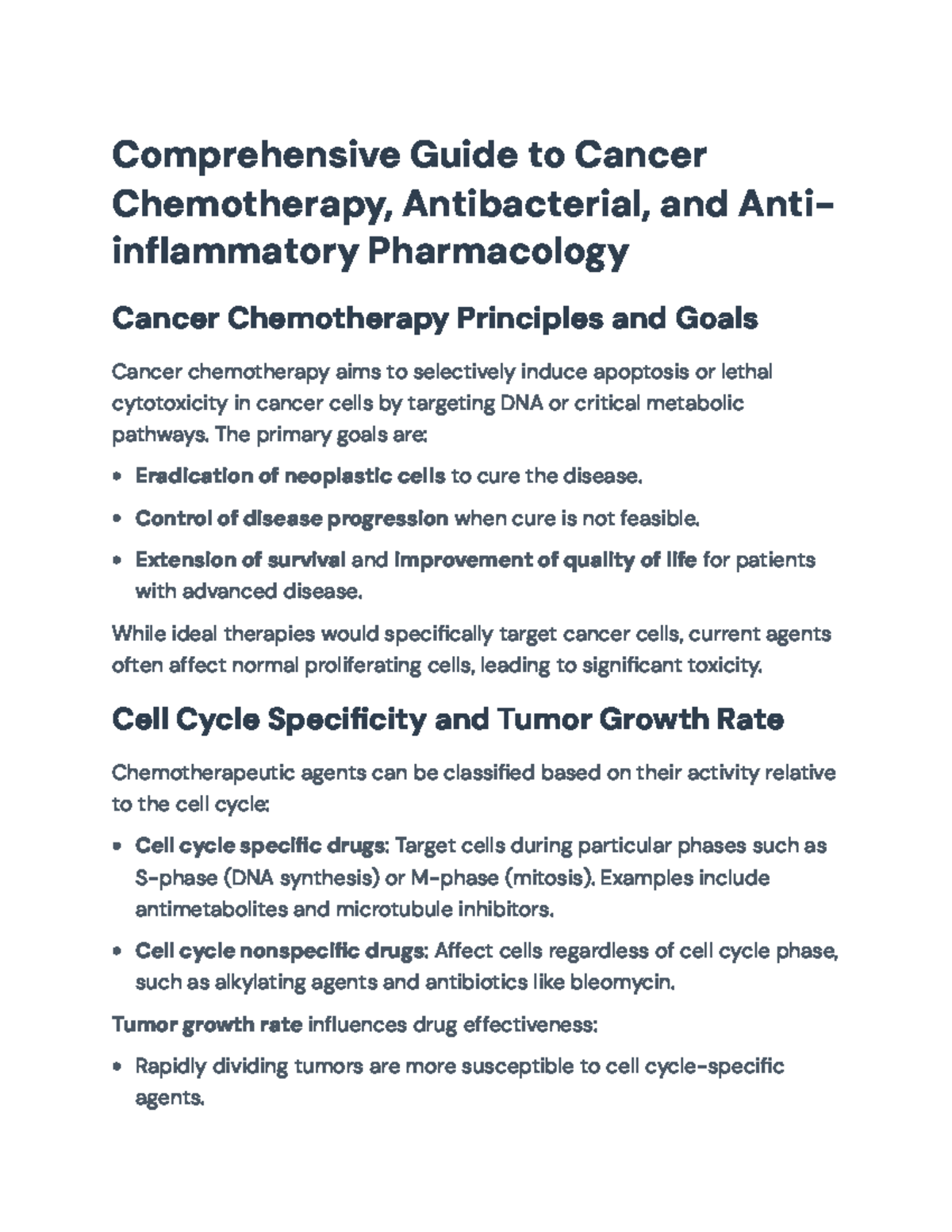 Comprehensive Guide to Cancer Chemotherapy & Antibacterial Pharmacology ...