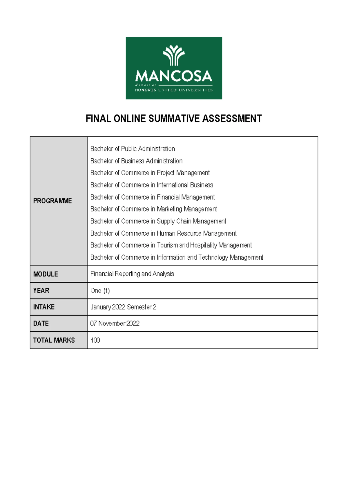 FAC1601 Final Exam: Financial Statements Analysis of Thula Mabota CC - Studocu