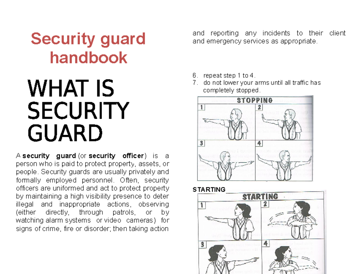 Security Guard Handbook: Incident Reporting & Traffic Control ...