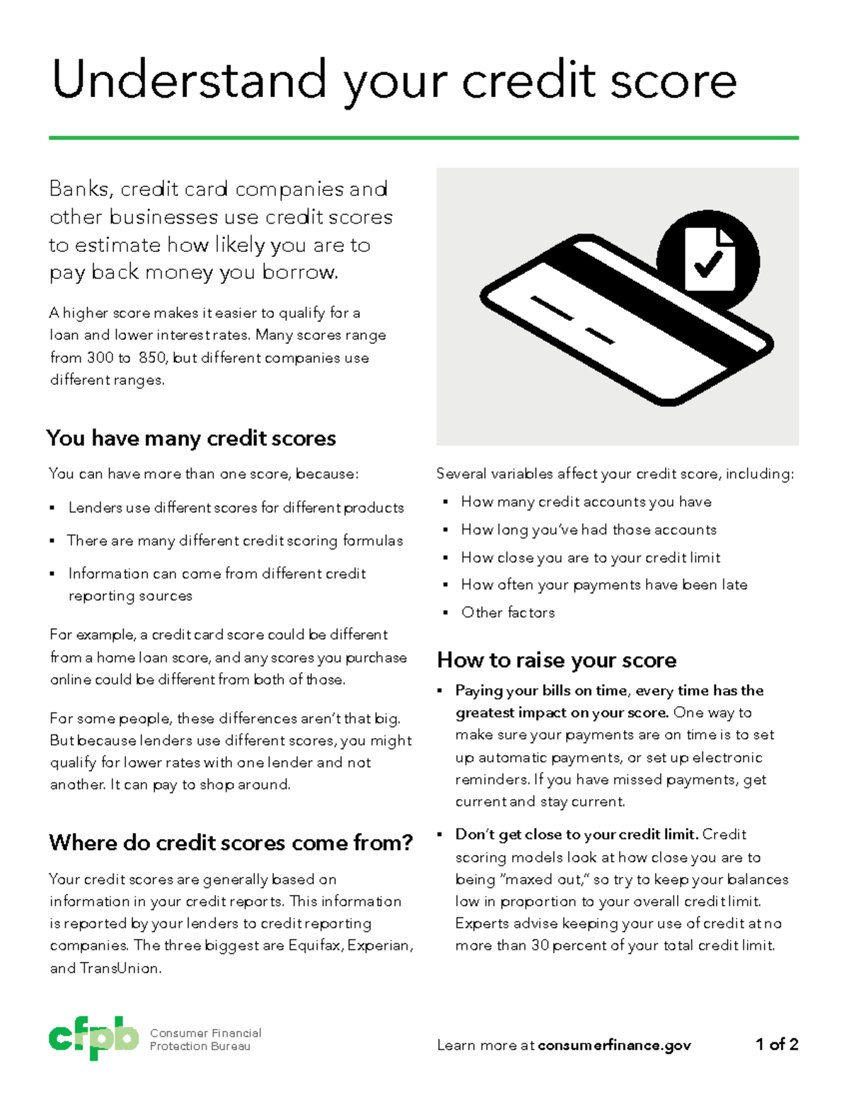 CFPB117 - Understanding Your Credit Score and Its Impact - Studocu