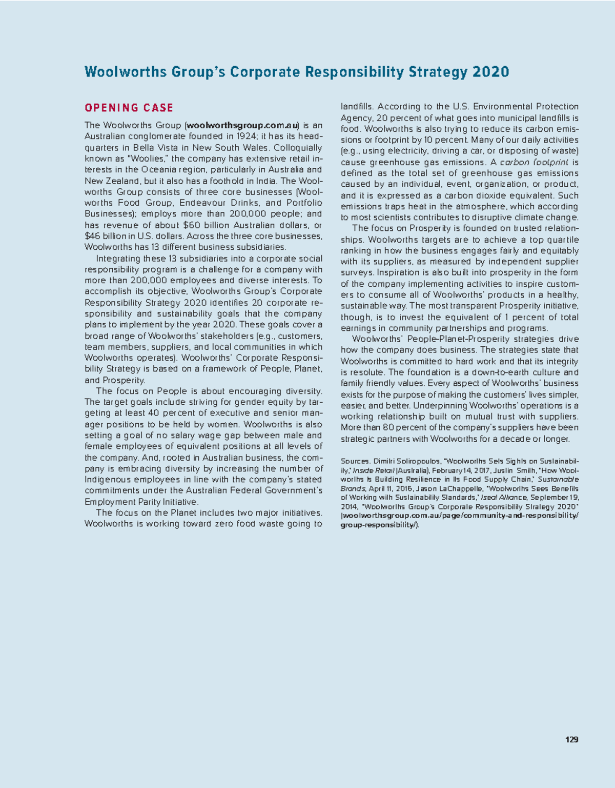 Woolworths Corporate Responsibility Strategy 2020: A Comprehensive ...