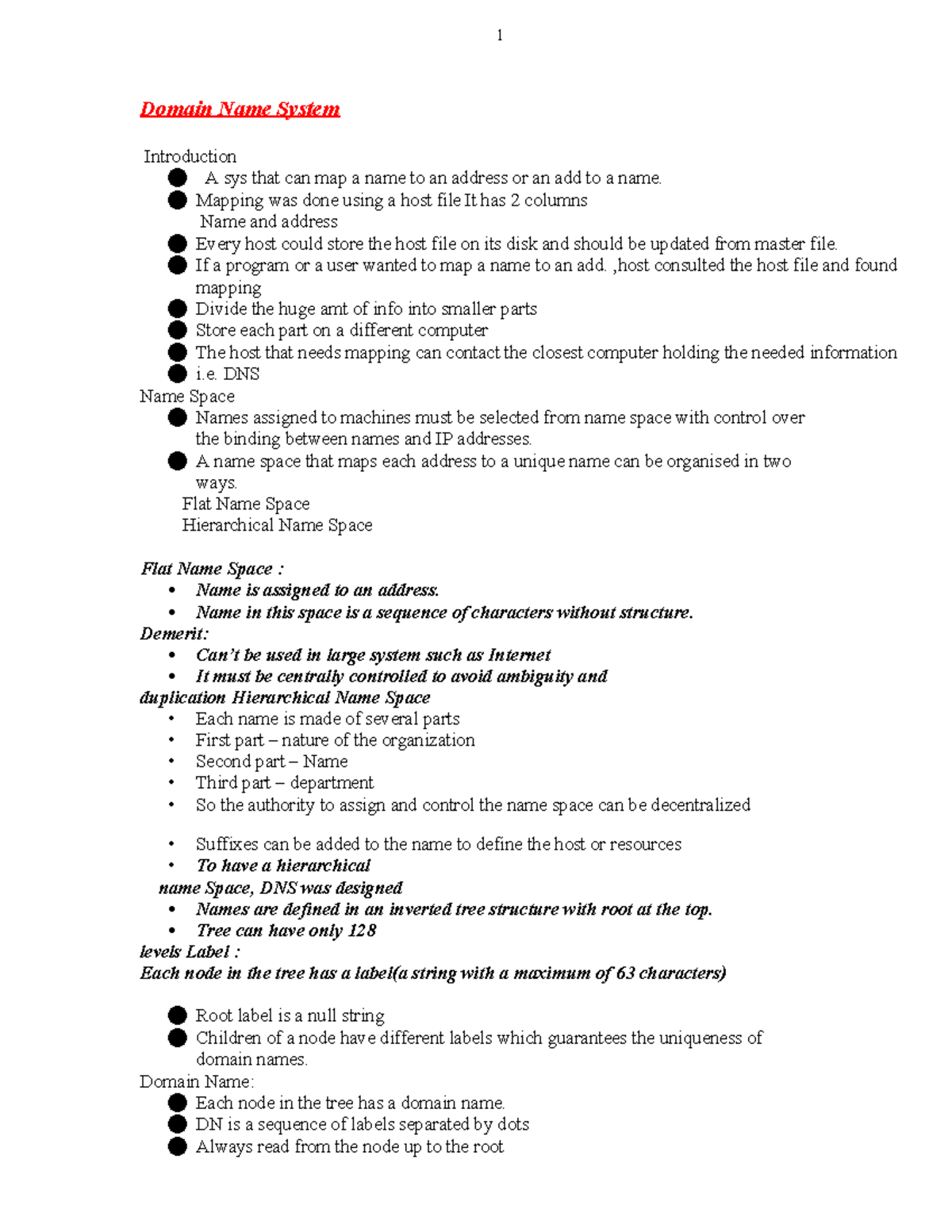 DNS - Domain Name System Overview and Structure - Studocu