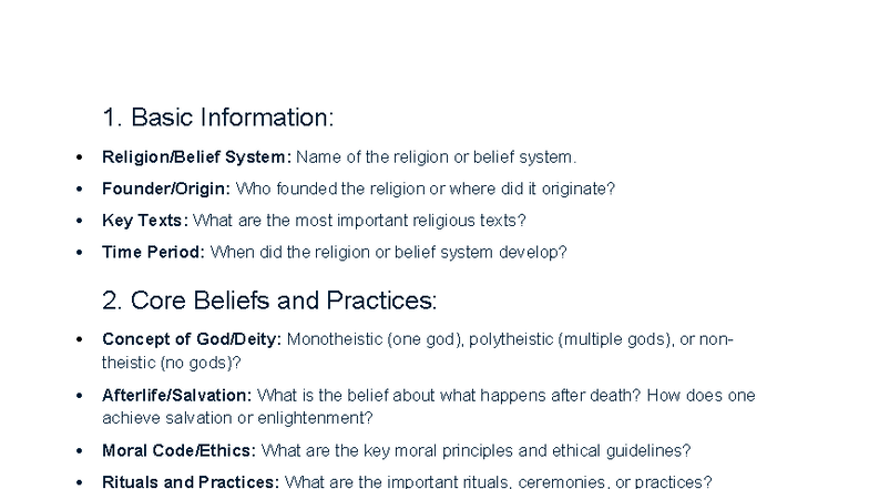 APWH Case Study: Overview of Major World Religions - Studocu
