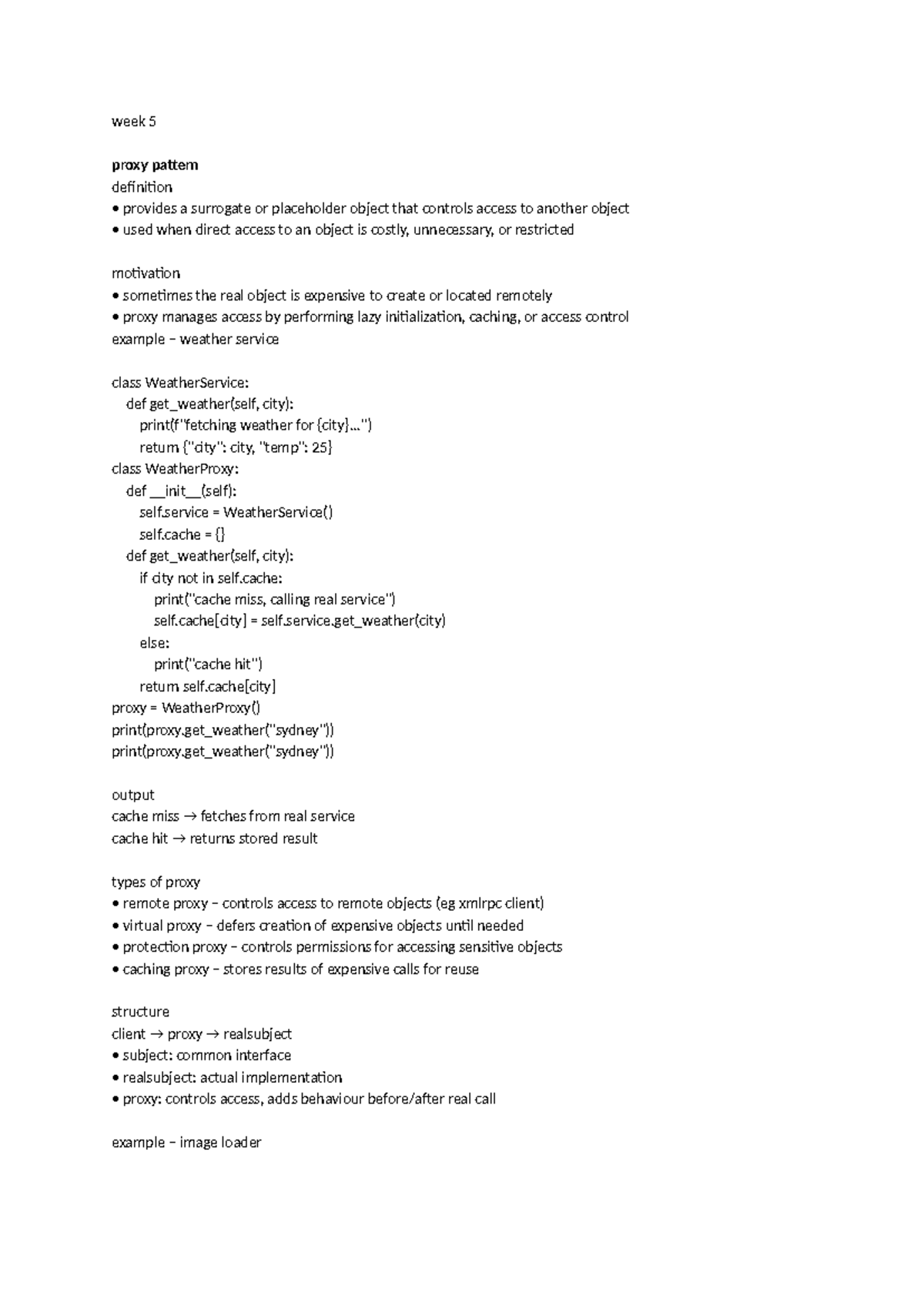 Soft2201 Week 5 Notes: Proxy and Decorator Patterns Explained - Studocu