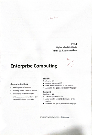Enterprise Computing - Grade: 11 - New South Wales Higher School ...