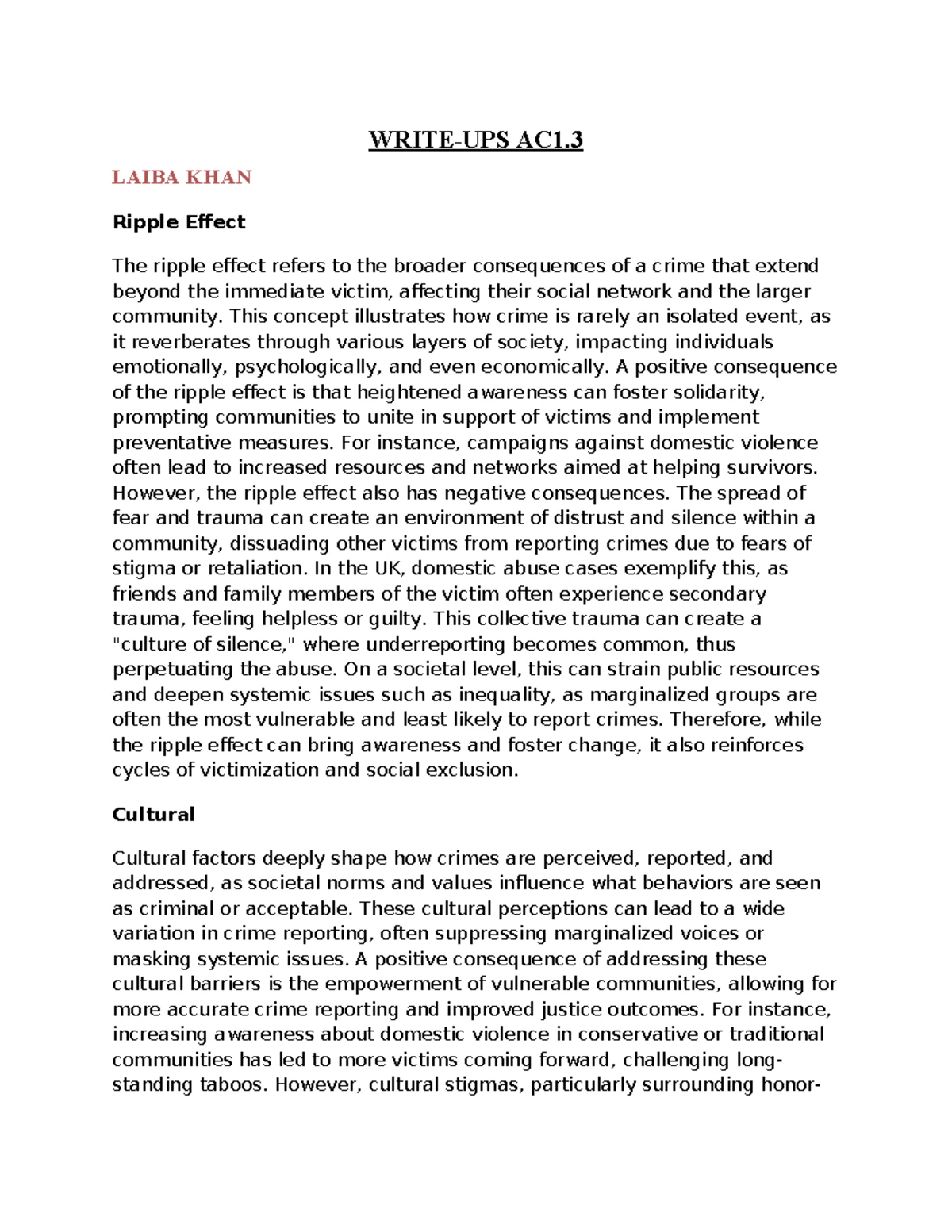 Unit 2 AC2.1 Biological Theories of Criminality Exam Practice Questions - Studocu