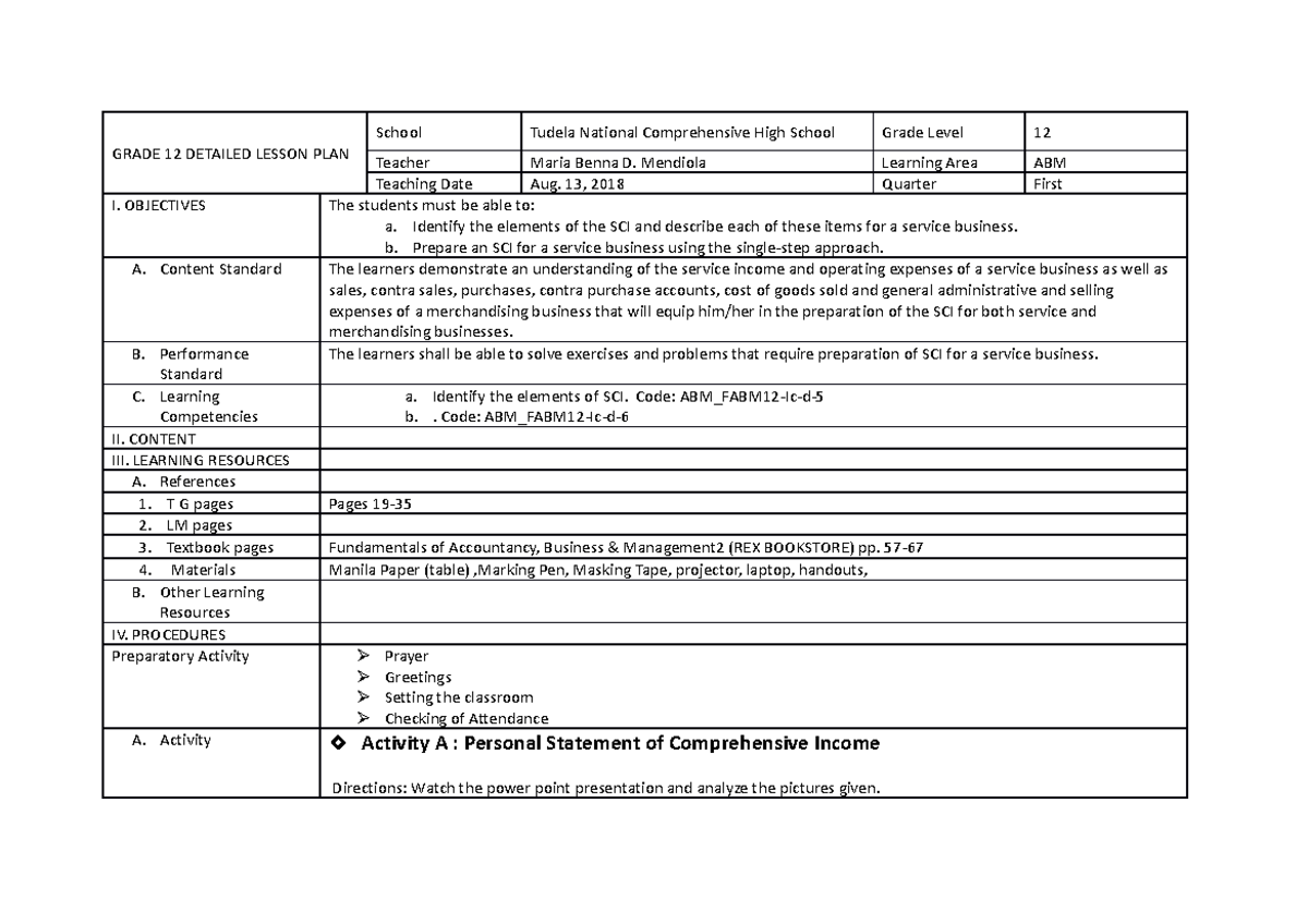 416654665 Lesson Plan for Demo Fabm2 - GRADE 12 DETAILED LESSON PLAN ...