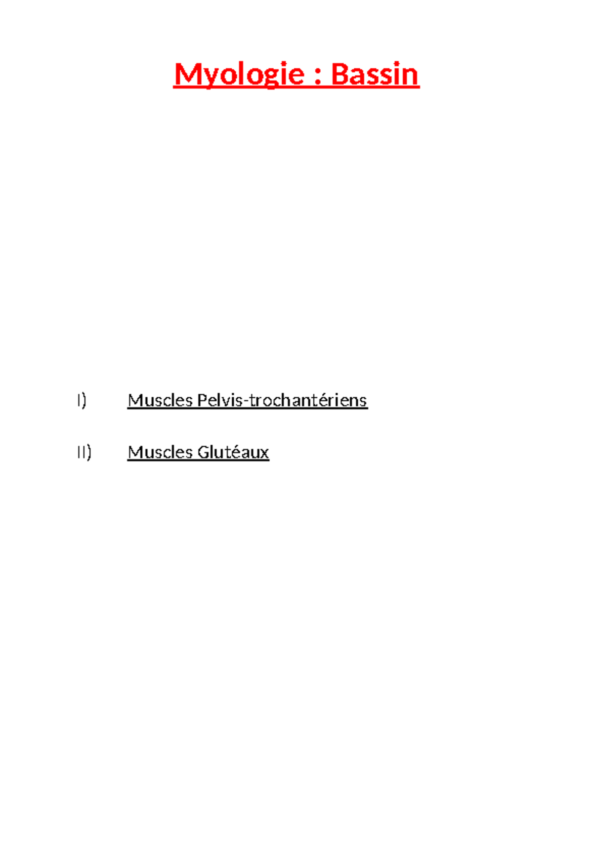 Myologie du Bassin : Muscles et Fonctions (Cours 4) - Studocu