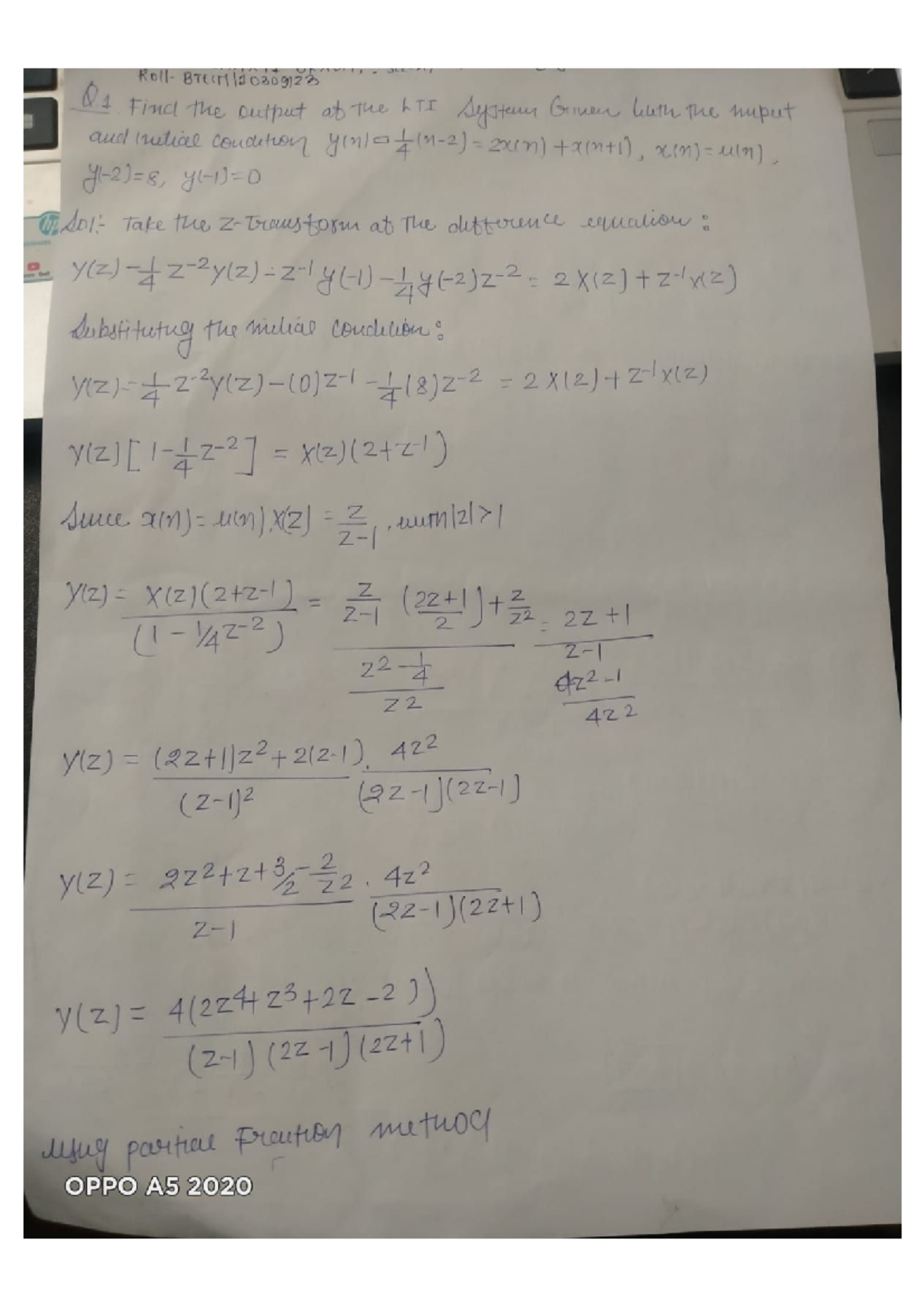 BTEIM 120309123 Final Exam: LTI System Output Analysis - Studocu