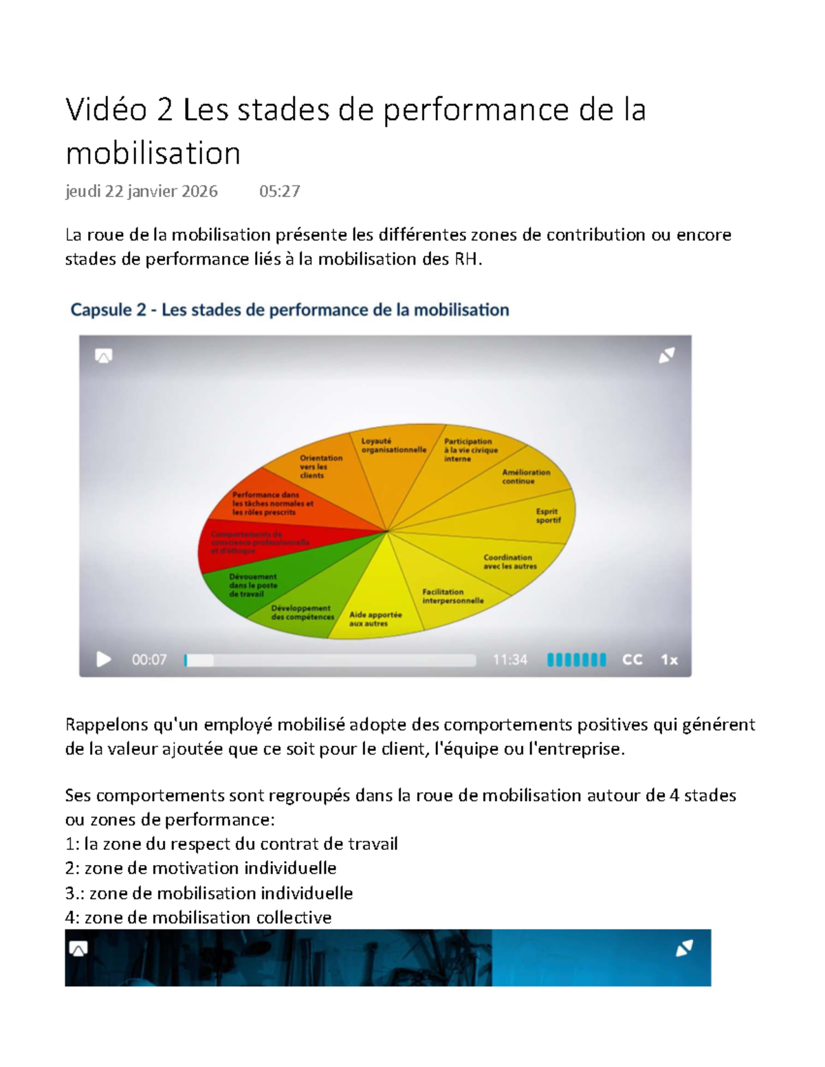 Séance 2 : Stades de Performance de la Mobilisation des RH - Studocu